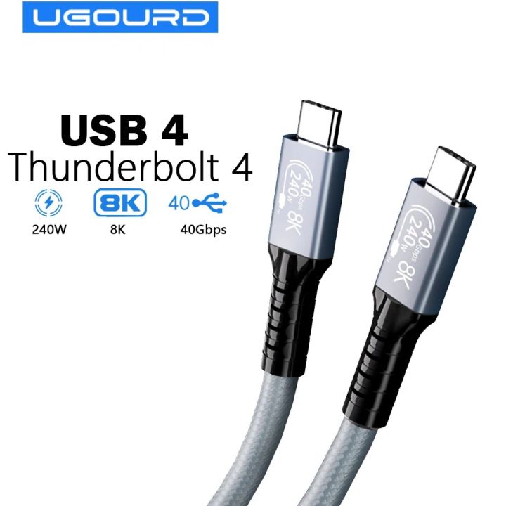 UGOURD USB4 40Gbps 240W Thunderbolt 4 Type C Fast Charging Thunderbolt3 USB C To C Data Transfer ...