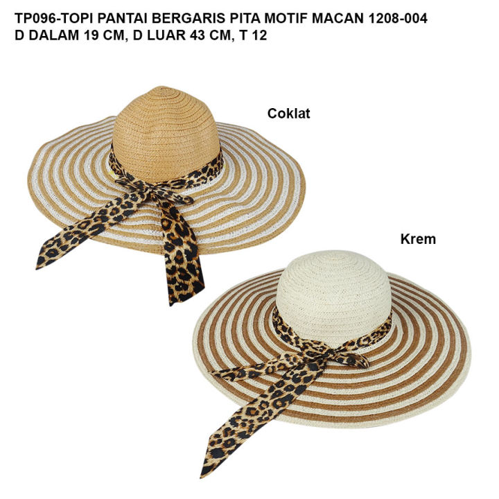 Beau Topi Pantai Bergaris Pita Motif Macan 1208-004 | Lazada Indonesia