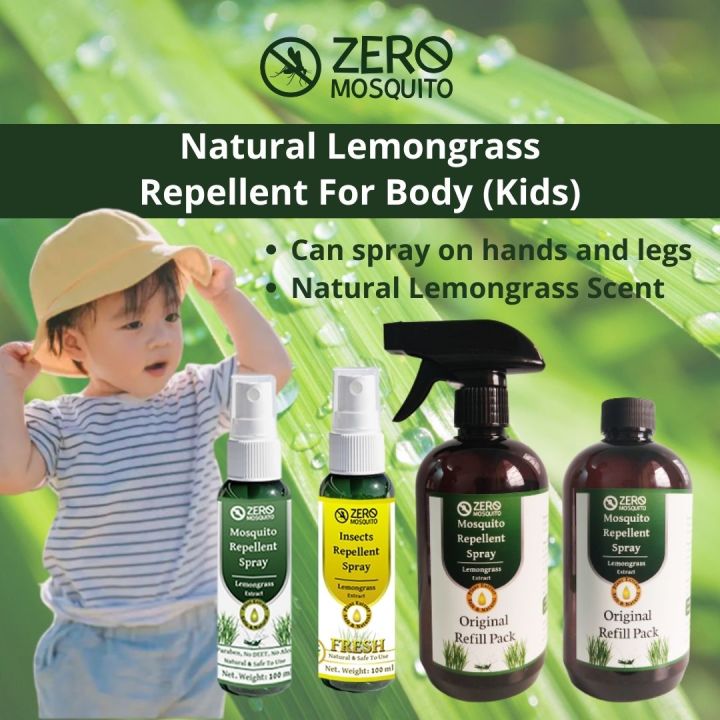 Refill Pack Natural Mosquito Repellent Lemongrass Spray Kids Safe 500ml ZERO MOSQUITO | Lazada