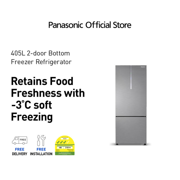 Panasonic 405L NR-BX471CPSS Premium Bottom Freezer 2 Doors Refrigerator ...