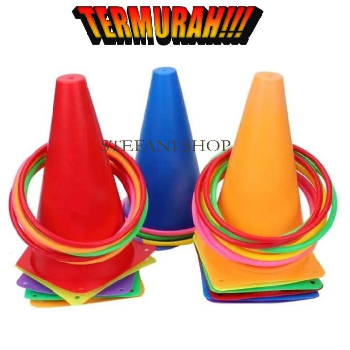 Mainan Edukasi Anak Ring / Lempar Cicin COne Kerucut Plus Ring Latihan ...