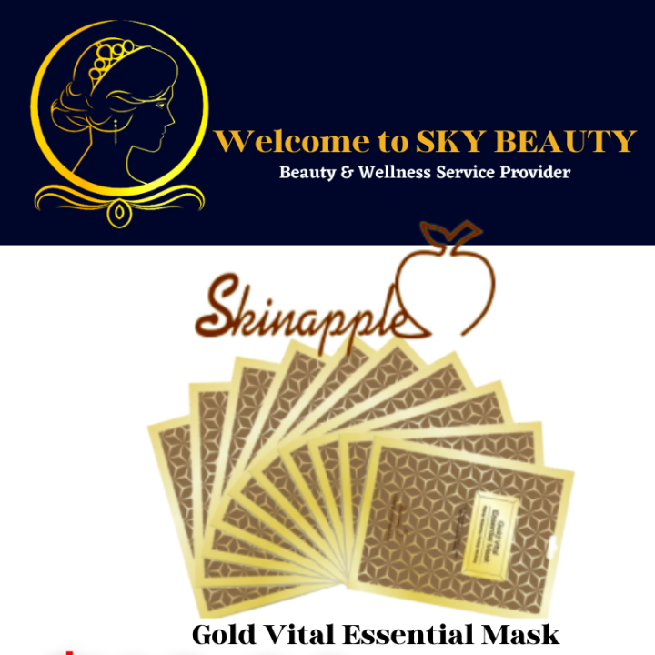 SKINAPPLE Gold Vital Essential Mask (10pcs) x Made in Korea x Expiry ...