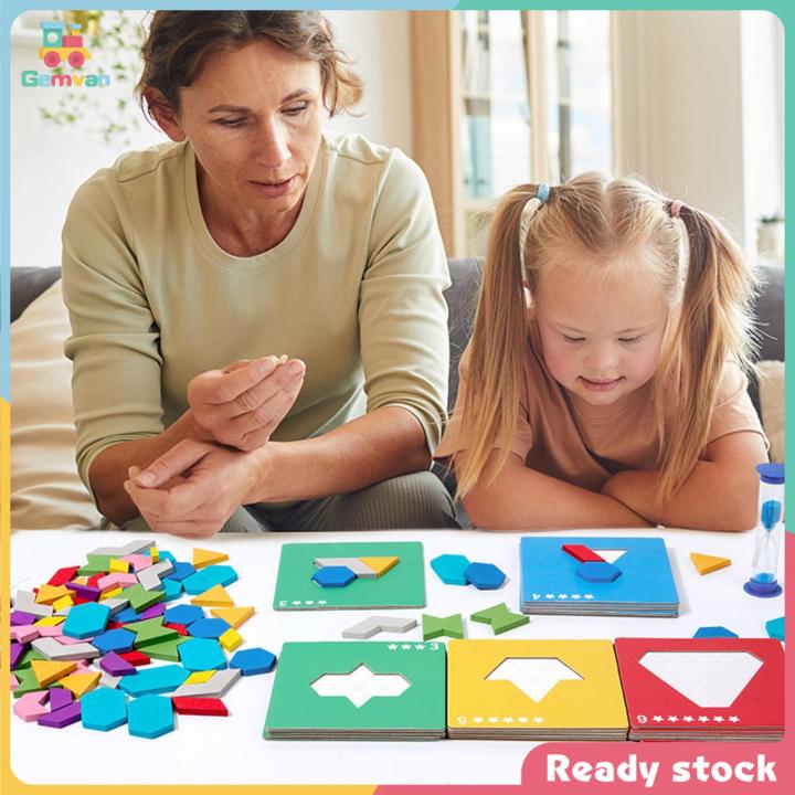 Gemvan Geometric Shape Puzzle Educational Puzzle Toy Montessori Shape ...