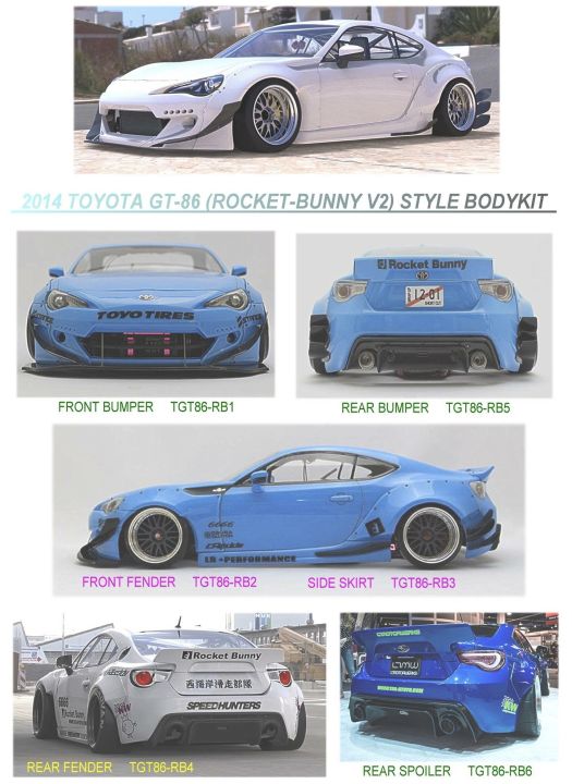 Toyota gt 86 gt86 Subaru BRZ V2 greedy rocket bunny Bodykit body kit front side rear bumper ...