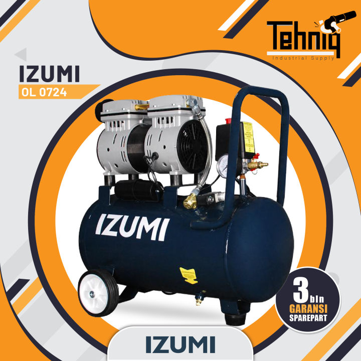 Kompresor Angin Listrik IZUMI OL 0724 Oil less Air Compressor 3/4 HP 24 ...