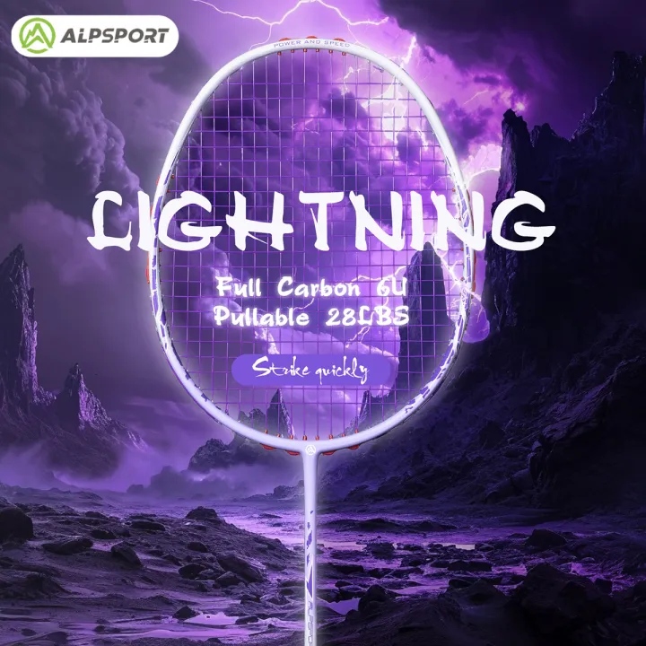 Vợt cầu lông ALP Full Carbon Fiber Lightning Ultralight 6U 11KG Bộ vợt ...