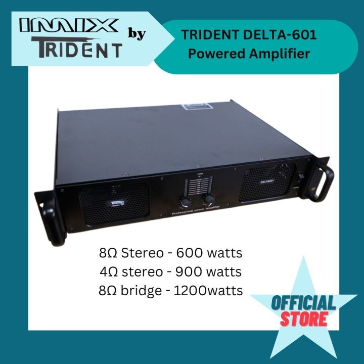 TRIDENT DELTA-601 Power Amplifier 600watts RMS 2 channel Pure Copper ...