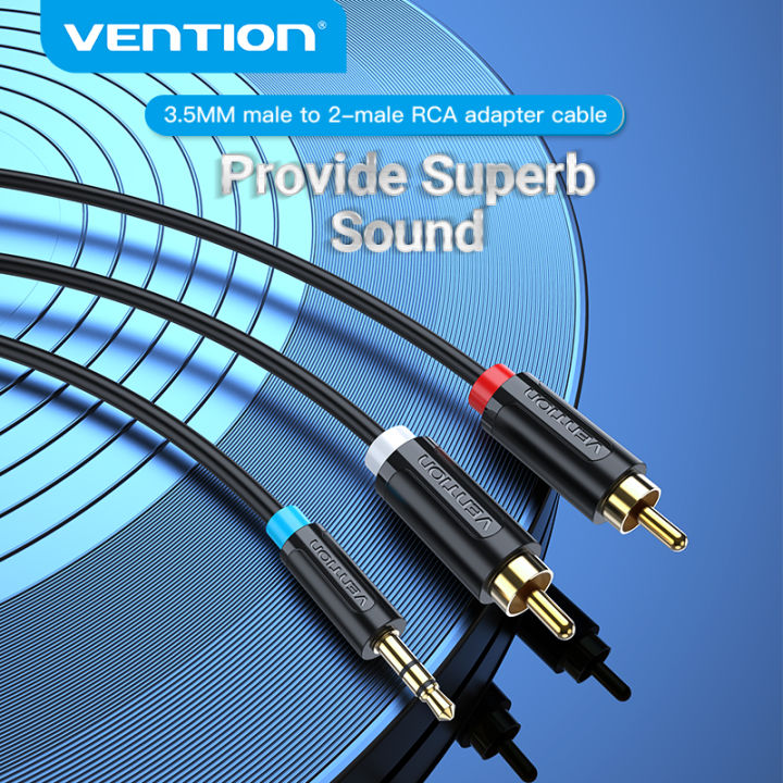 Vention Audio Cable 3.5MM Male to 2 Male RCA Adapter Cable HiFi For ...