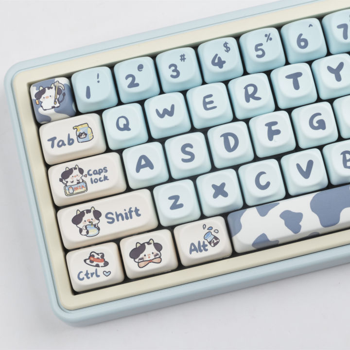 140 Keys dairy cattle Keycaps PBT Dye Subbed Keycap Cherry Profile For ...