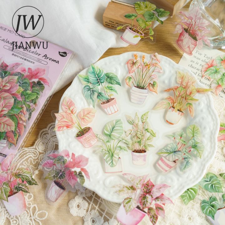 JIANWU ชุดคอลเลกชั่นพืช30แผ่นวัสดุวินเทจดอกไม้ตกแต่งสัตว์เลี้ยงสติกเกอร ...