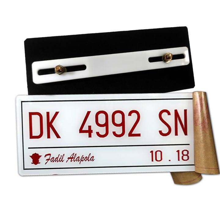 Plat Nomor Putih Sepeda Motor Akrilik Variasi Baut Universal | Lazada ...