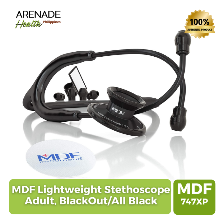 MDF Lightweight Stethoscope Adult, BlackOut/All Black (MDF 747XP ...