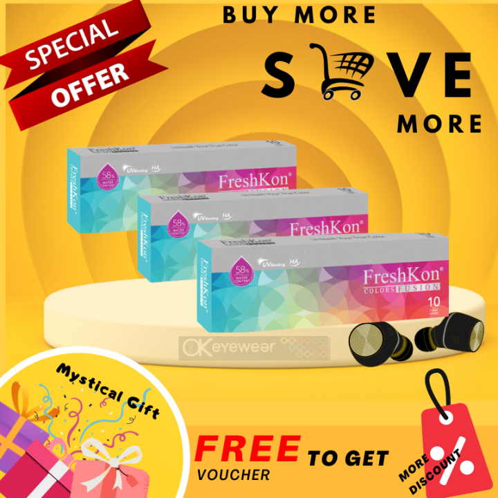 Freshkon Colors Fusion Daily 1 Day Cosmetic Color Contact Lenses (10 ...