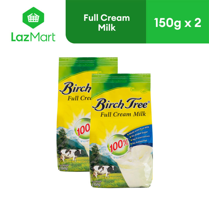 Birch Tree Full Cream Milk - Made from Pure Cow’s Milk 150g - Pack of 2 ...