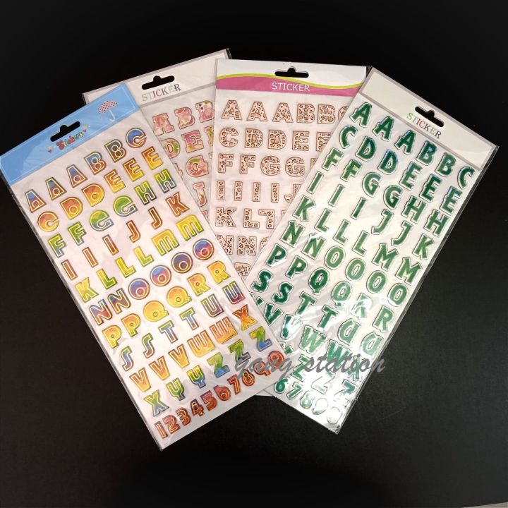 3D Sticker Assorted Design ABC Letters Alphabet Sticker Stiker Huruf ...