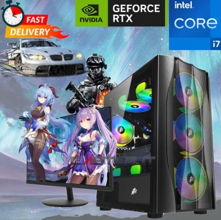 FULL SET GAMING DESKTOP PC Intel Core i7 14700F 12700F 7700 6700 3770 ...