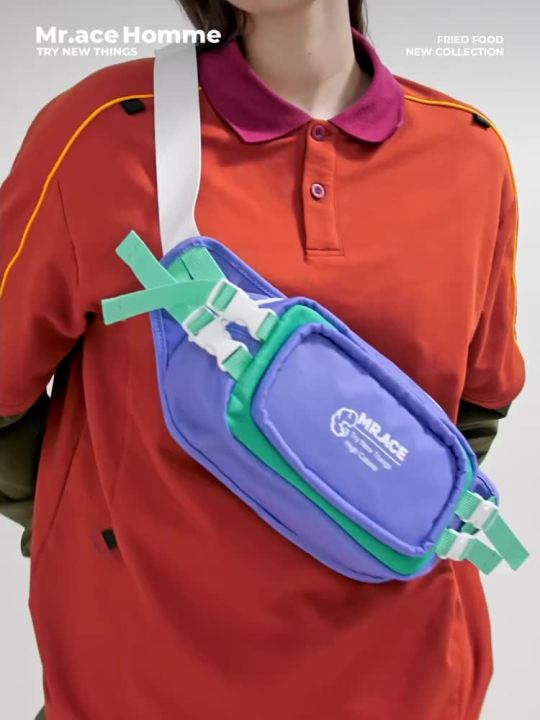 [ ชุดทอด ]mrace กระเป๋าสะพายข้างสไตล์ญี่ปุ่นกระเป๋าคาดเอวผู้หญิงแบรนด์ ...