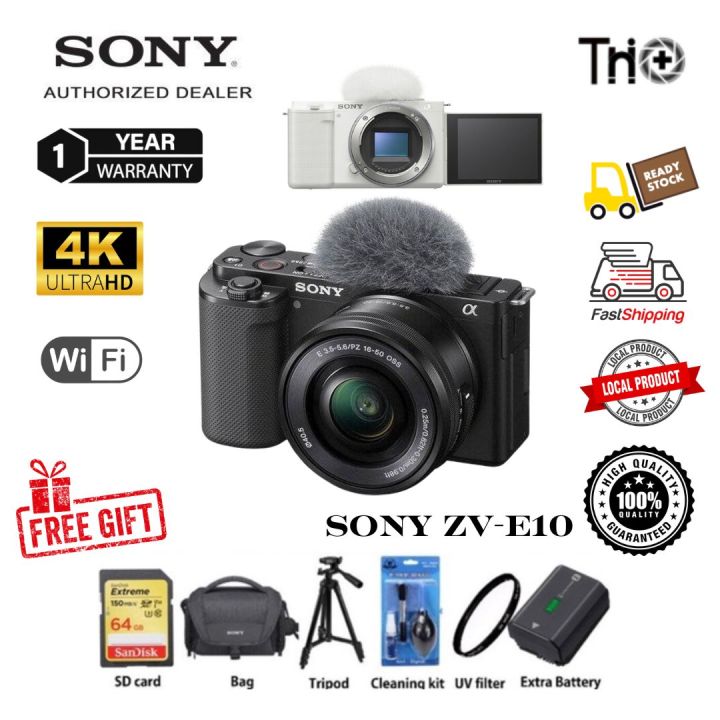 Sony ZV-E10 ZVE10 Mirrorless Camera 4K UltraHD with 16-50mm Lens Kit - 1 Year Warranty | Lazada
