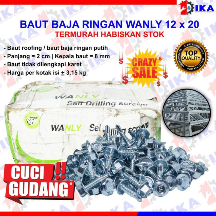 Cuci Gudang Baut Baja Ringan Baut Roofing wanly 10X19 Harga per kotak ...