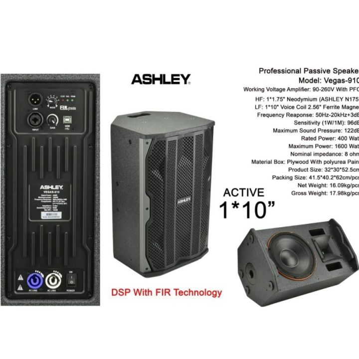 speaker aktif ashley vegas 910 10 inch dsp with fir technology original ...