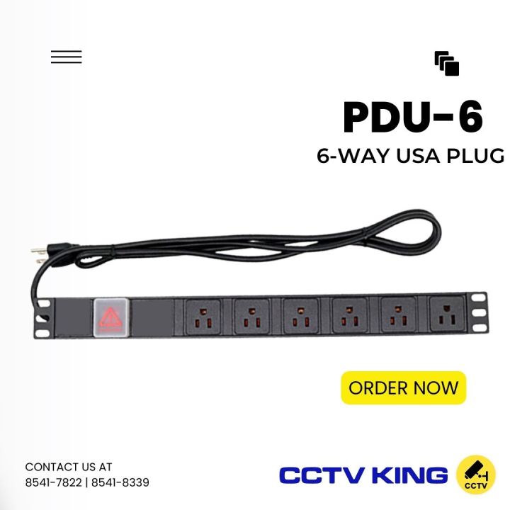 PDU | Universal USA Plug 6 Slots 220V PDU-6 for Network Rack Data ...