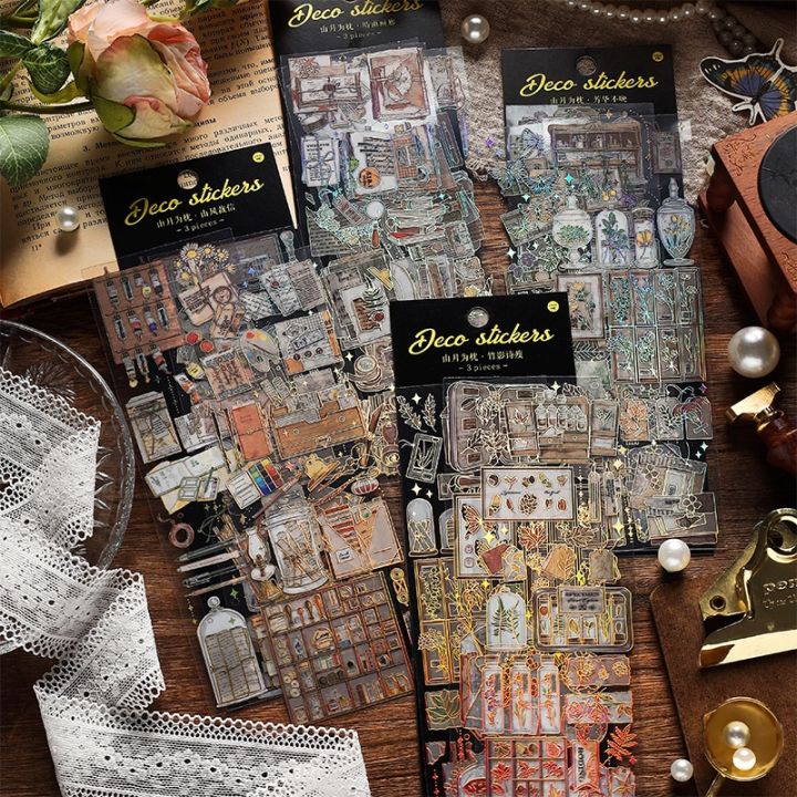 Bộ 3 Tấm Sticker Giấy Dán Trang Trí Sổ Tay Chống Nước Hình Bướm Phong ...