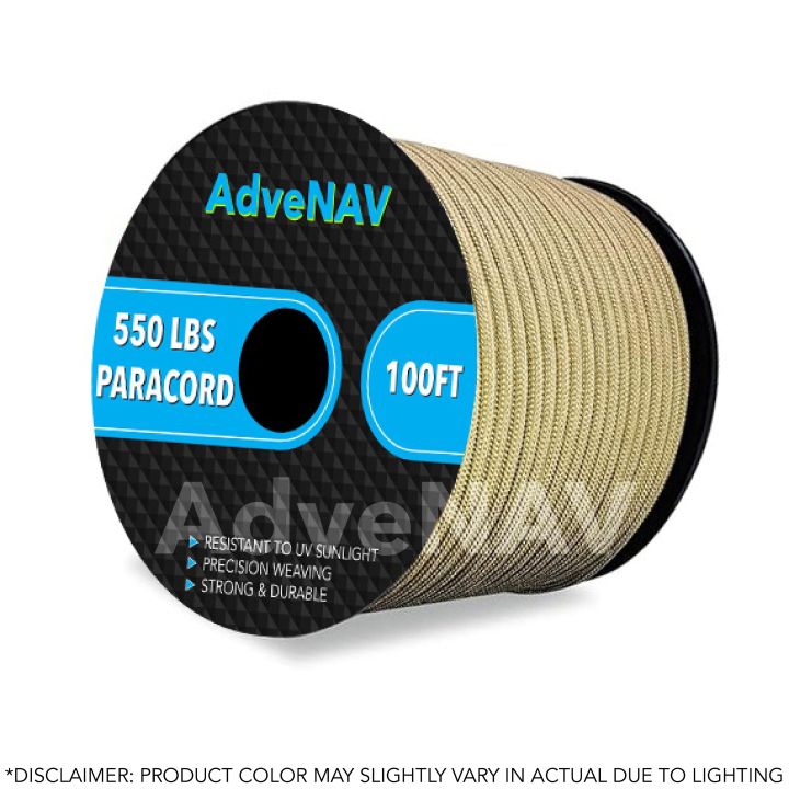 AdveNAV | Color Khaki 550 Paracord Type III with 9 Inner Core Strands ...