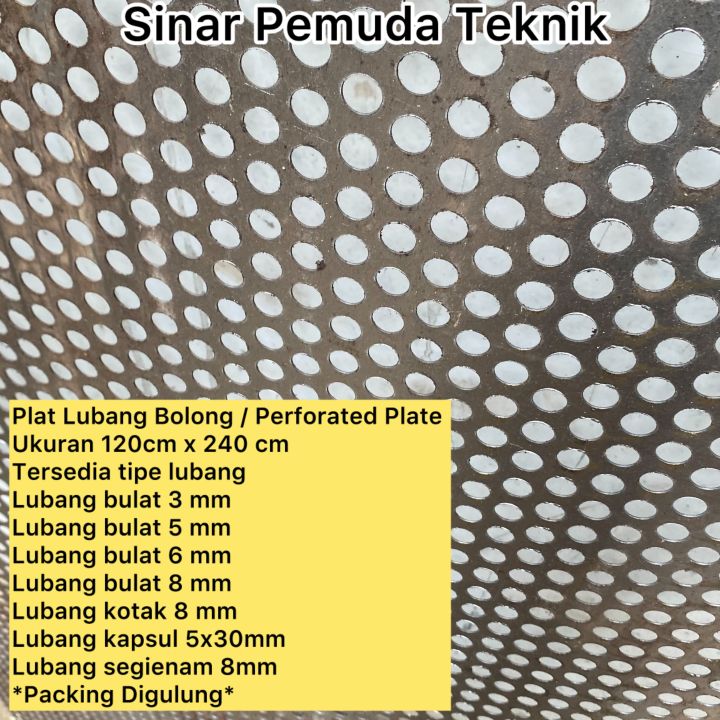 Plat Besi Lubang Bolong/Perforated Plate 1.2 mm Lembaran Ukuran Lebar ...