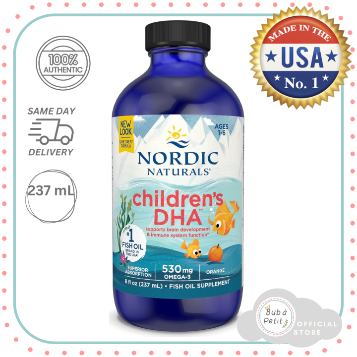 Nordic Naturals Children's DHA Liquid - Omega-3 DHA Fish Oil Supplement For Kids, Healthy ...
