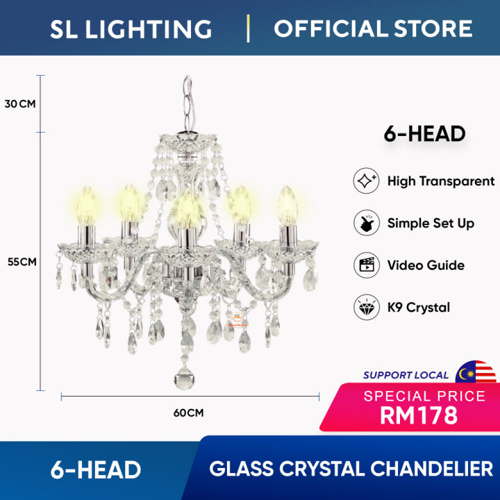 Modern Crystal Chandelier Nordic Style Pendant Light Candle Light ...