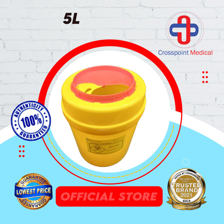 Crosspoint Sharps Container 5L/Medical Sharps Container 5Liter | Lazada PH