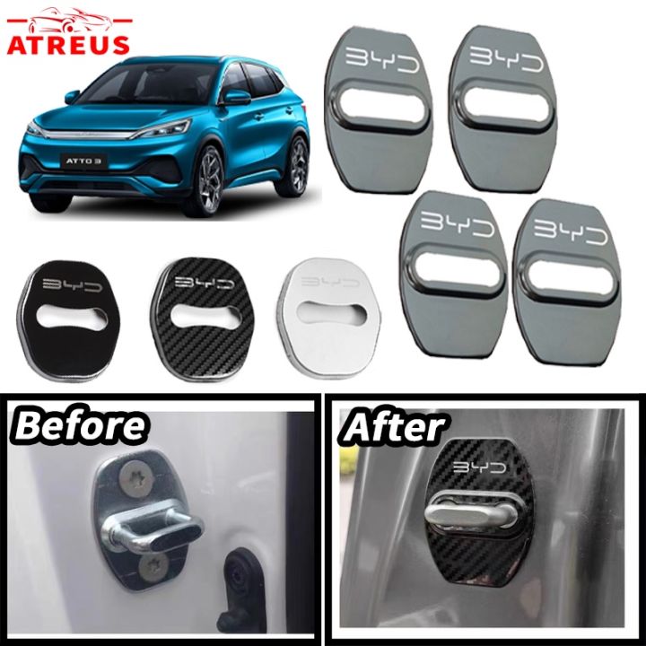 4Pcs BYD Atto 3 Car Door Lock Cover Case Stainless Steel for byd atto3 ...