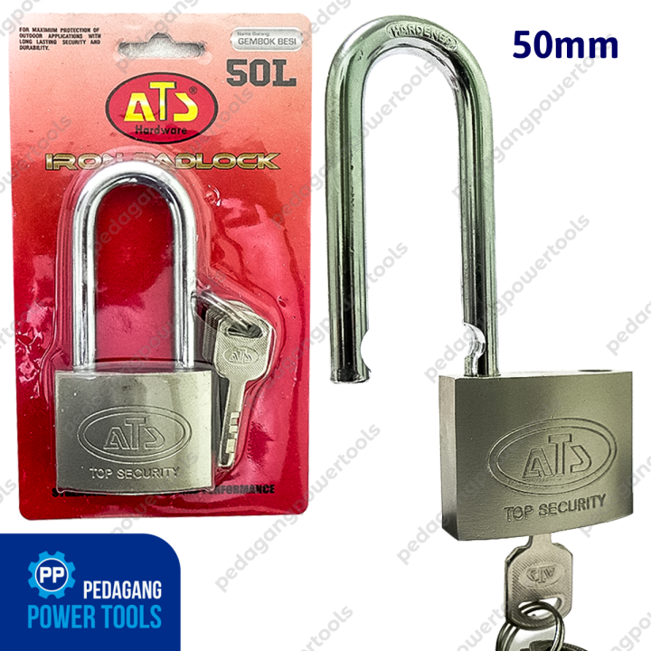 ATS GEMBOK BESI 50 MM LONG PADLOCK KUNCI PAGAR RUMAH LEHER PANJANG ...