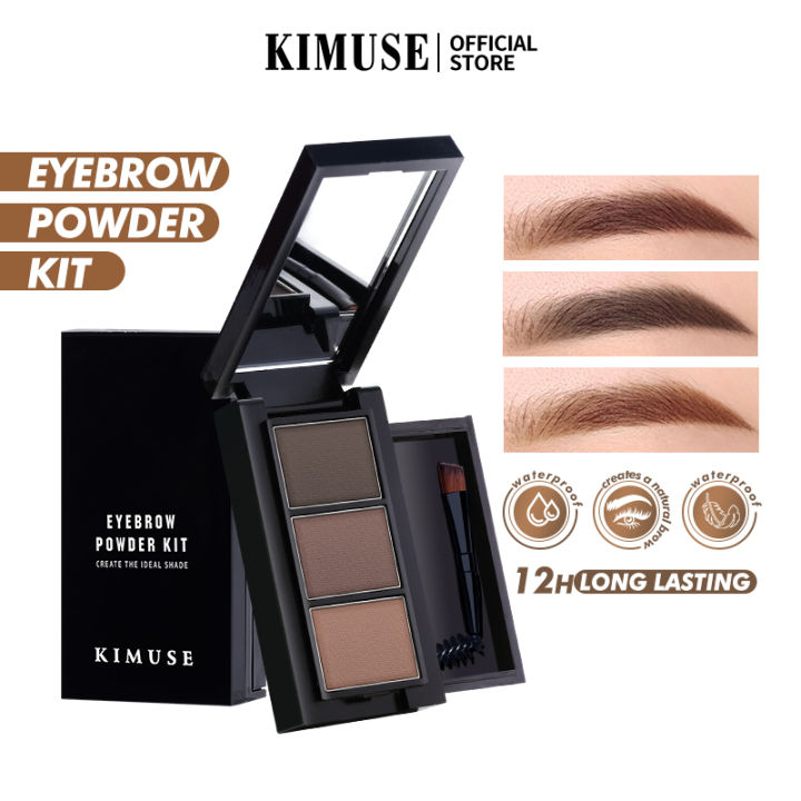 KIMUSE Eyebrow Powder Kit 3 Colors With Brush Multi-use Waterproof ...