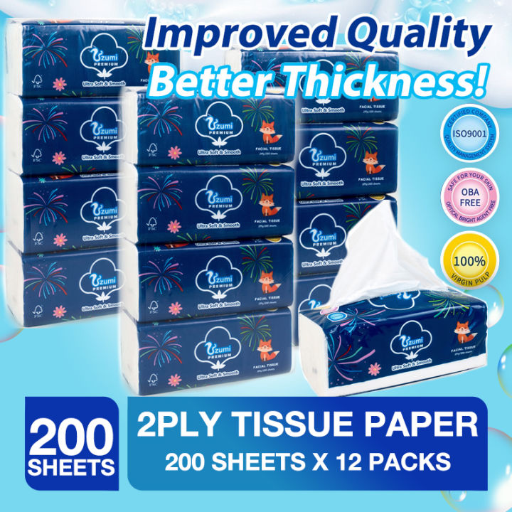 [Bundle of 3] Uzumi Tissue Papers Soft Pack Facial Tissue Paper 2Ply ...