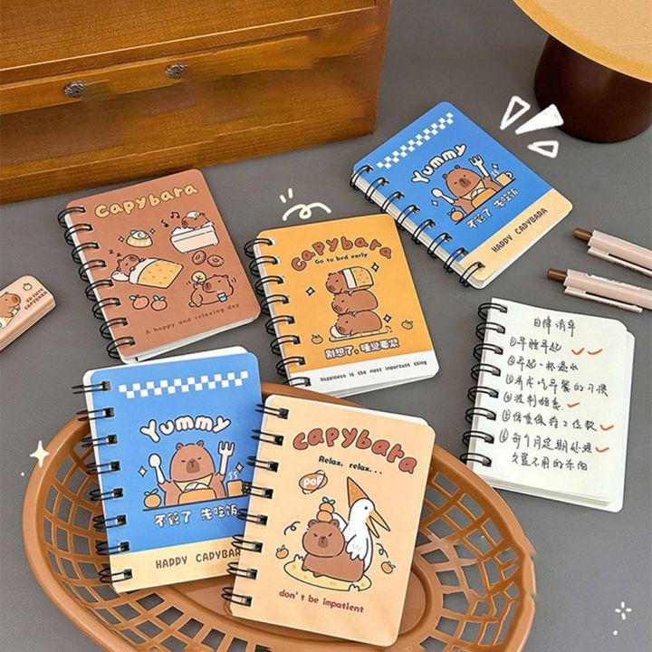 SDFBN Cute Capybara Coil Book Creative Portable Error Word Book Durable ...