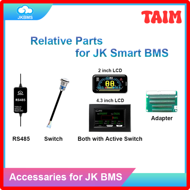 [TAIM] JK BMS RS485 Module Switch Button Adapter Board and LCD Display ...