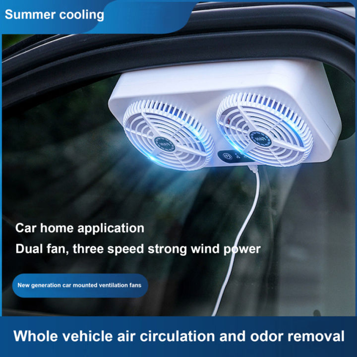 Solar Powered Car Exhaust Fan Ventilator Radiator Auto Window Air Vent ...