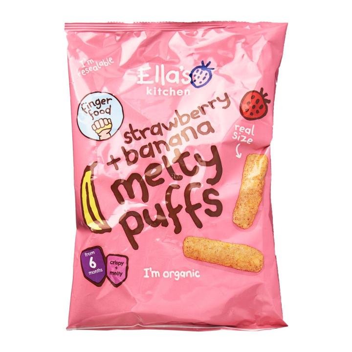 Ella's Kitchen Strawberry And Banana Melty Puffs 6+ Months Baby Food ...