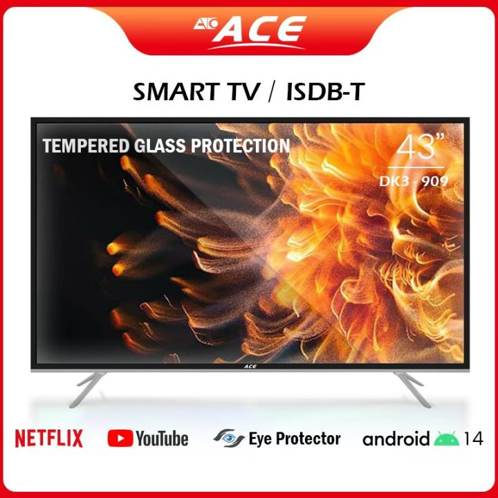 ACE 43" PROTECTIVE GLASS SMART TV ISDB-T | Lazada PH