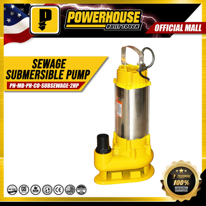 Powerhouse 2HP Sewage Submersible Pump Outlet Water Transfer Pump for ...