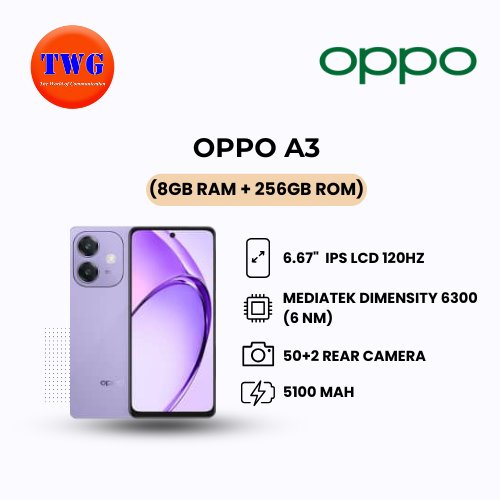 OPPO A3 | 8GB RAM + 256GB ROM | Lazada