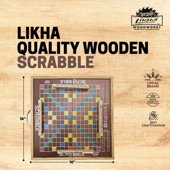Likha Quality Wooden Foldable Scrabble Game Board with Tiles | Lazada PH