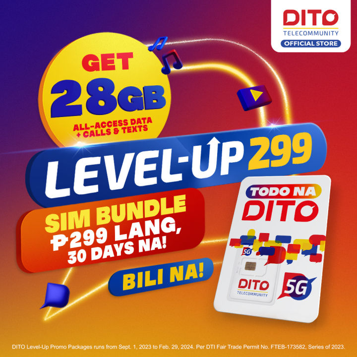 DITO 5G SIM with Level-Up 299 Bundle (28GB Data) | Lazada PH