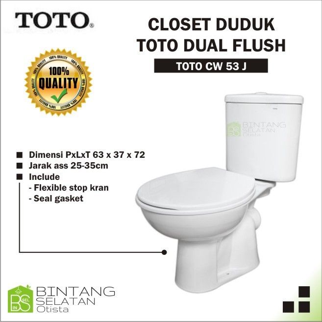 CLOSET DUDUK TOTO/ KLOSET TOTO/ MONOBLOCK TOTO CW 53 J/ CW53J ORIGINAL ...