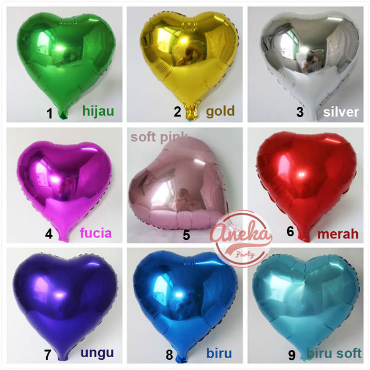 Balon hati mini 25 cm / Balon Love mini / balon foil hati mini / balon ...