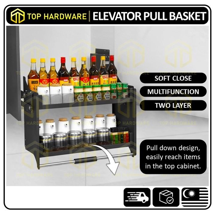 TOP🇲🇾 Soft Close Elevator Pull Basket PREMIUM LUXURY Space Series ...