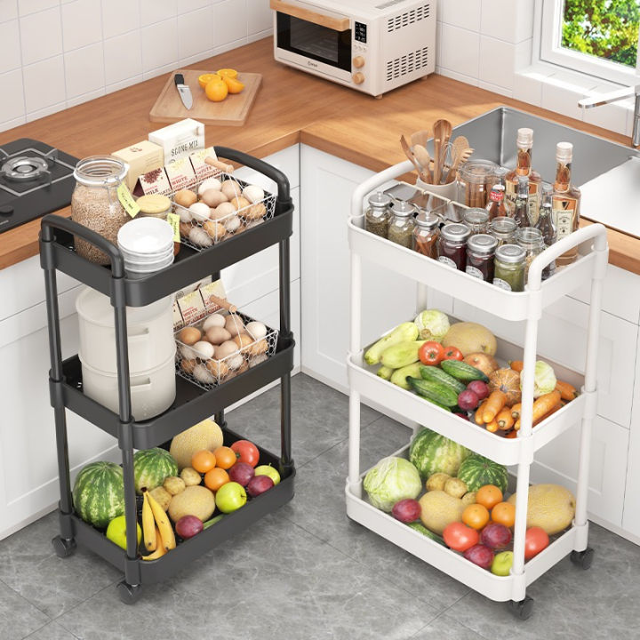 3 Tier 4 Tier 5 Tier Moveable Storage Trolley Rolling Cart Narrow Space ...