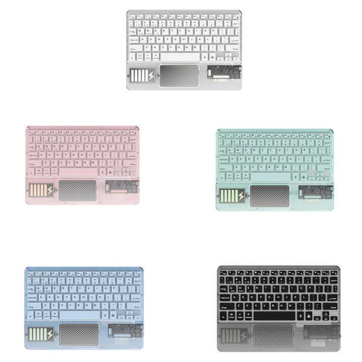 Wireless Touch Keyboard Backlit Keyboard RGB Keypad Transparent Crystal ...
