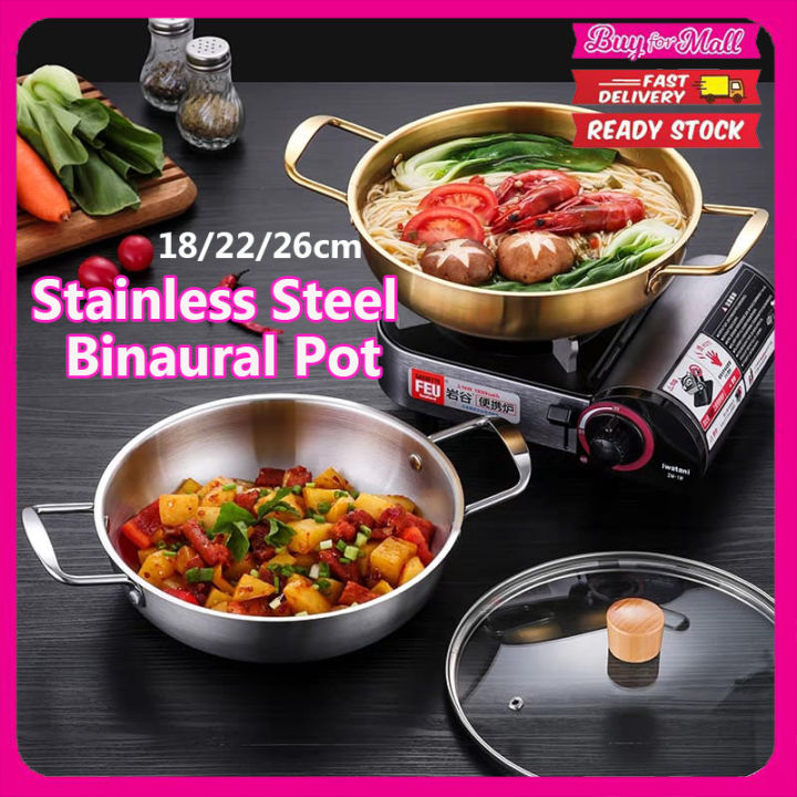 Korean Stainless Steel Golden Seafood Pot Seafood Rice Pot Ramen Pot ...